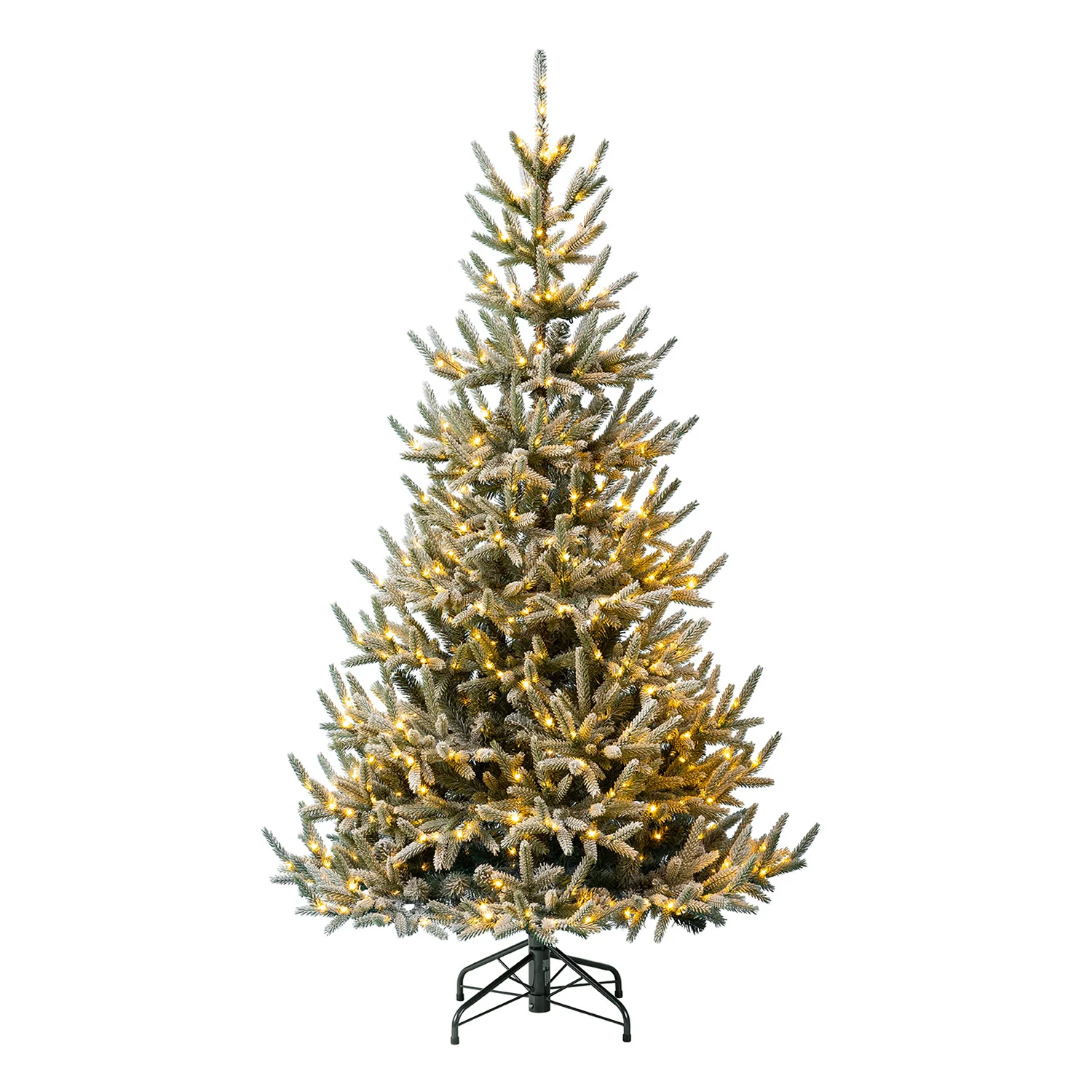 Home Heritage 6-Foot Pre Lit Snowy Abies Pine Christmas Tree (Open Box ...