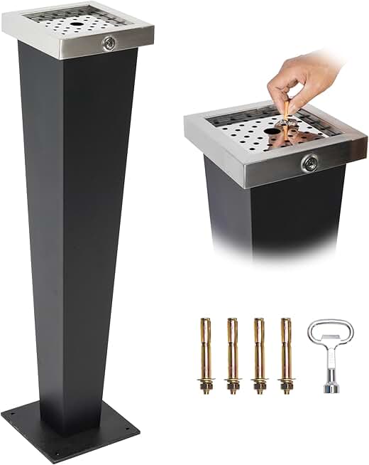 AIWFL Commercial Trash Can Outdoor Stainless Steel Garbage Can Indoor ...