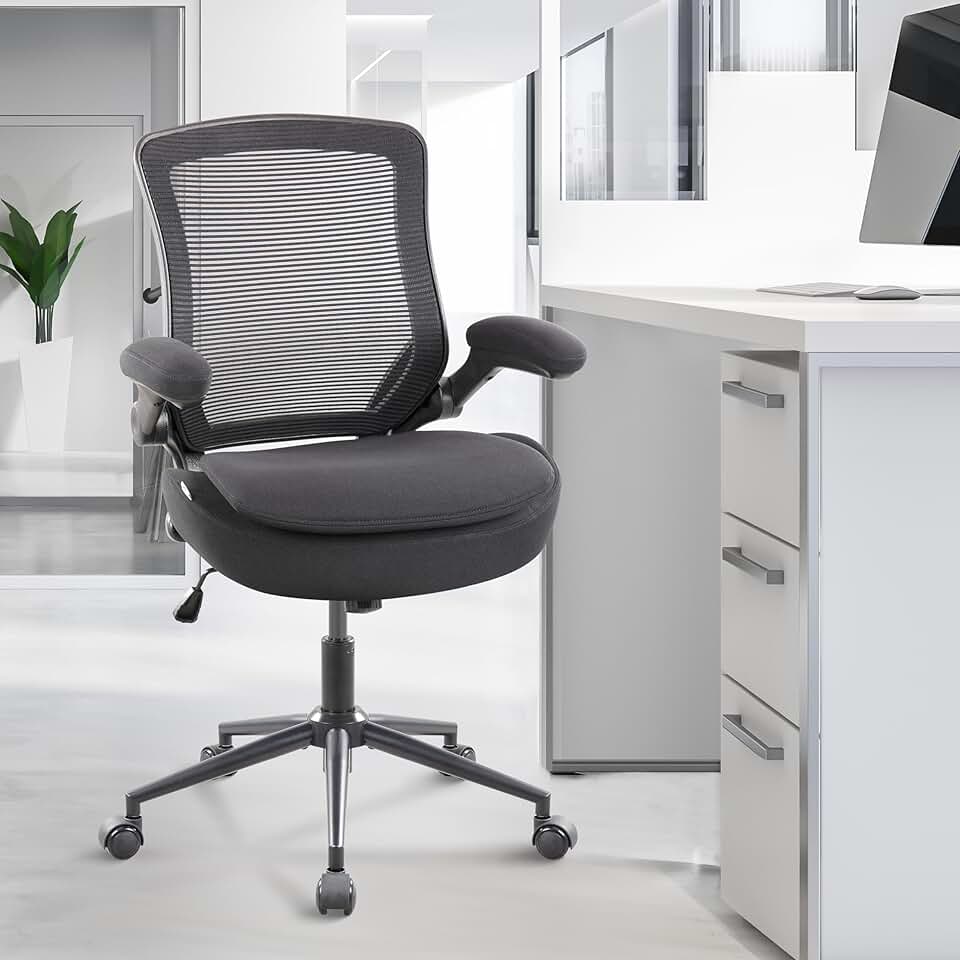 Ergonomic Mesh Office Computer Desk Chair,with Flip-Up Arms,Lumbar ...