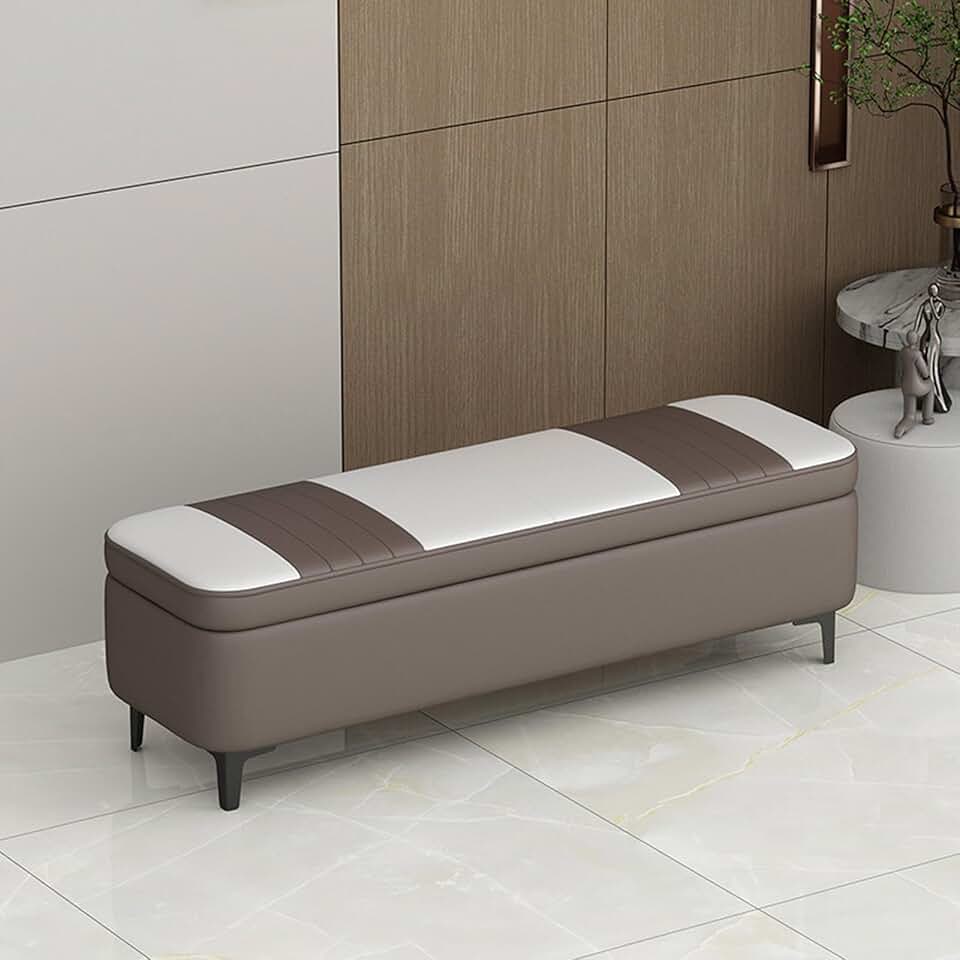 Home Shoe Bench Upholstered Bedroom End of Bed Bench with Storage Space ...