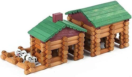 Joqutoys 170 Pcs Classic Building Log Toys Wood Logs Set Set For Boy ...