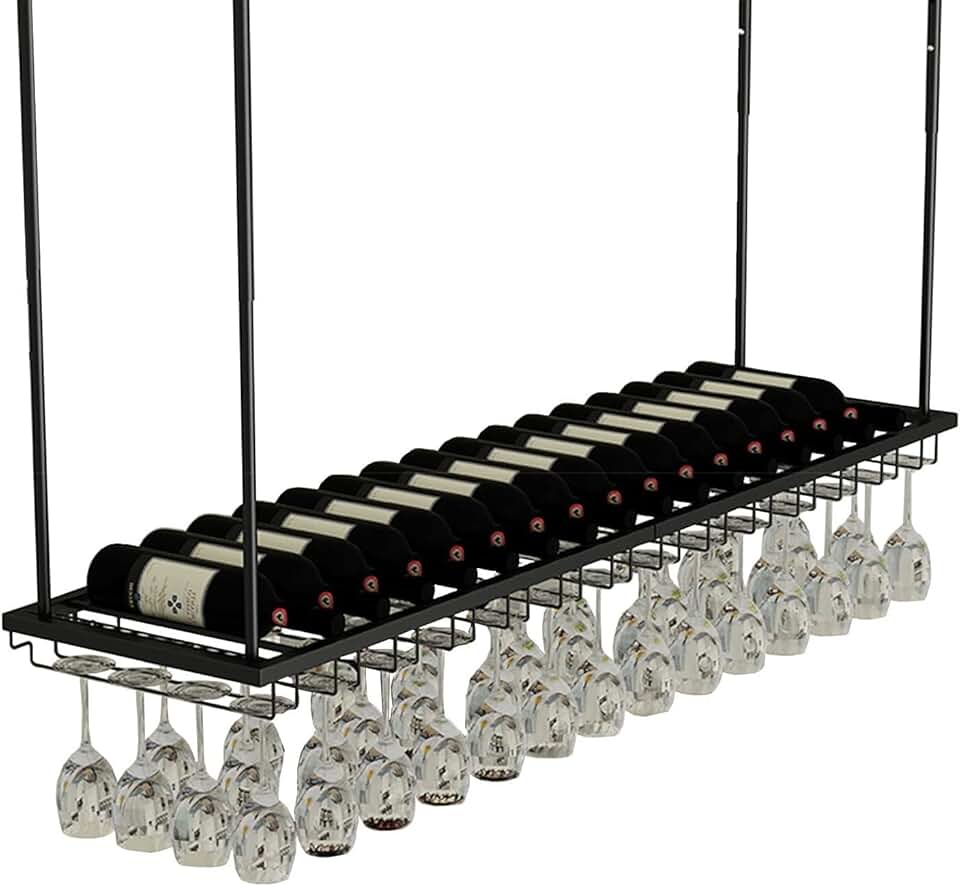 Ceiling Hanging Bar Unit Bar Wine Rack Stemware Holder Upside Down ...