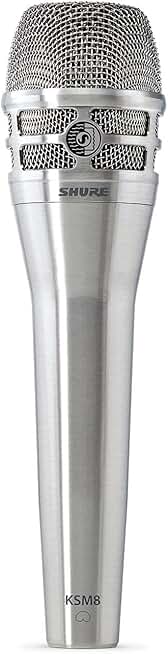Shure KSM8 Dualdyne Vocal Microphone - Cardioid Dynamic Mic with 2 ...