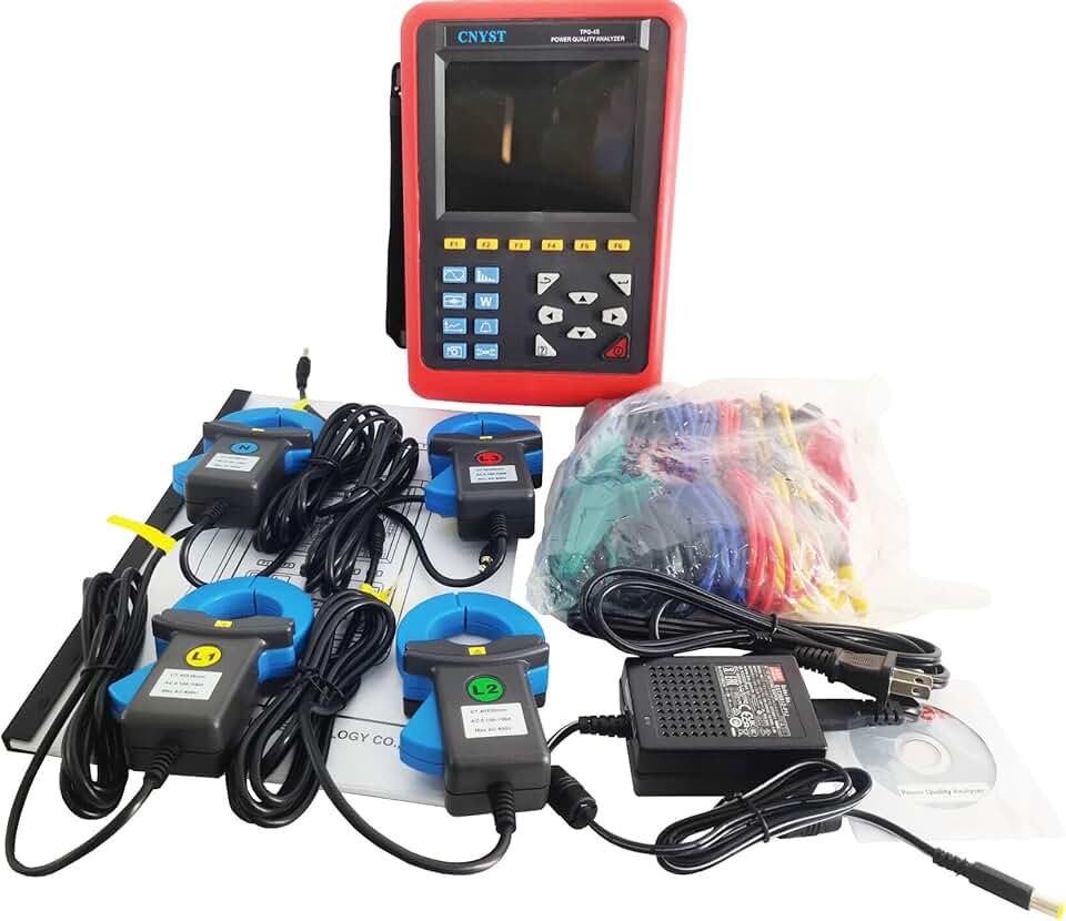 3 Phase Power Quality Meter Power Quality Analyzer with 4 Current Clamp ...