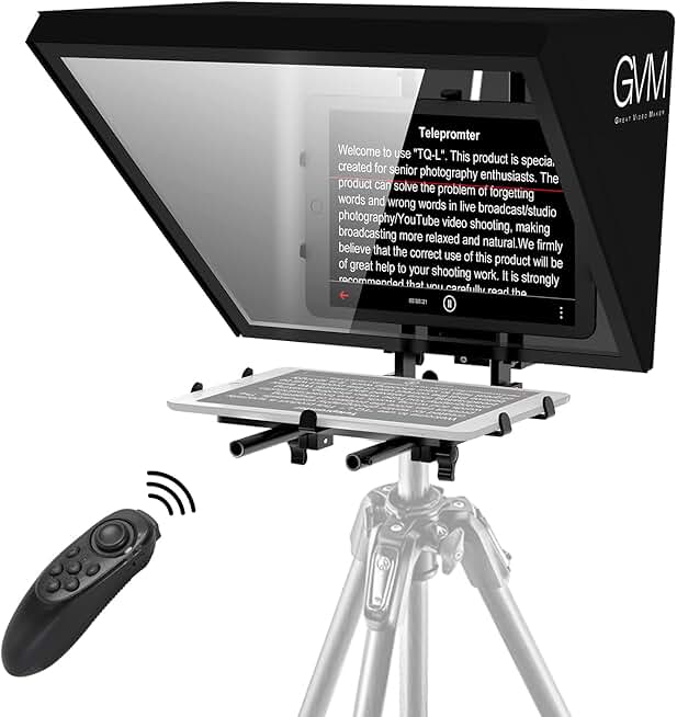 GVM Teleprompters for ipad Tablet DSLR Camera Portable 18 ...