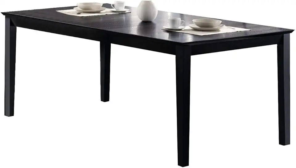 Louise Rectangular Dining Table with 18-inch Leaf Black (101561 ...