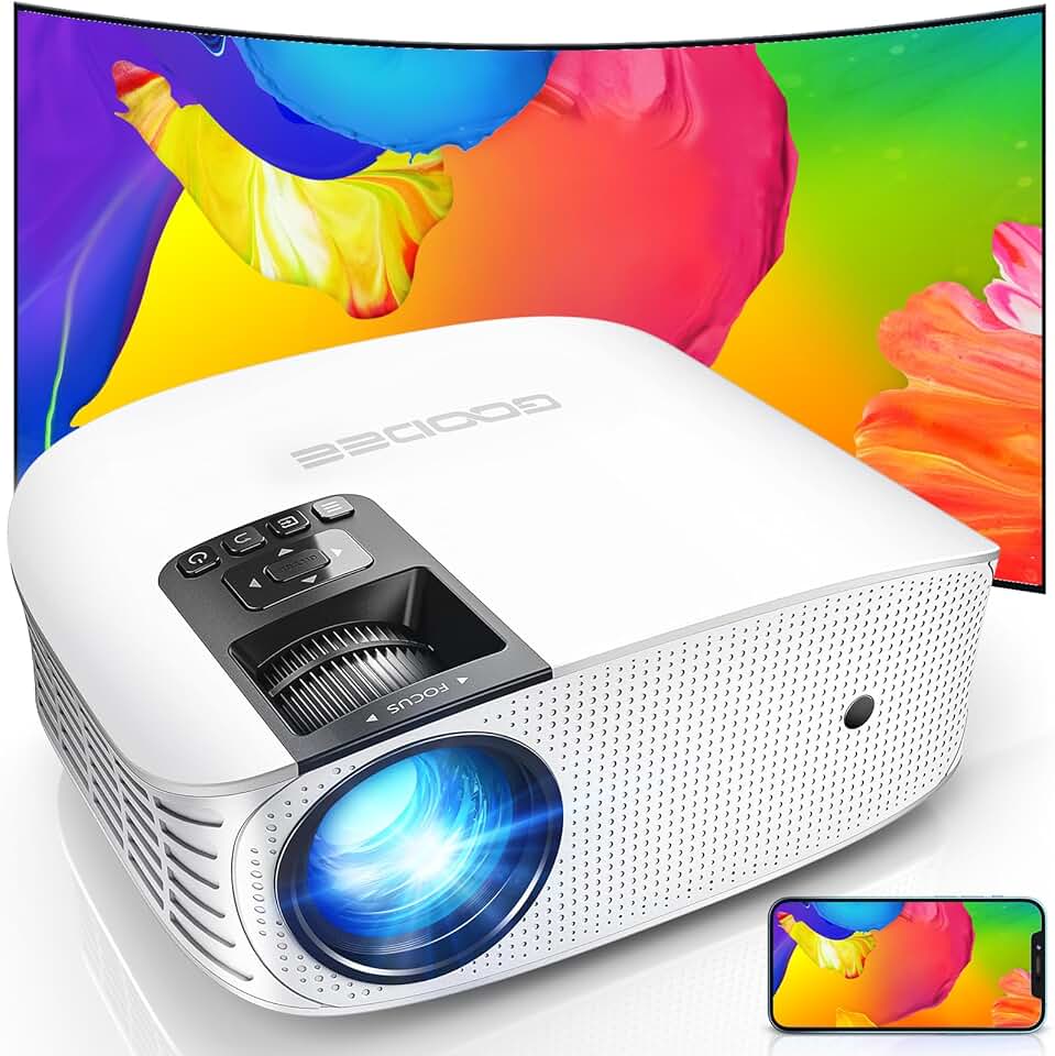 GooDee 1080P WiFi Bluetooth Projector - Full HD Portable Video Indoor ...