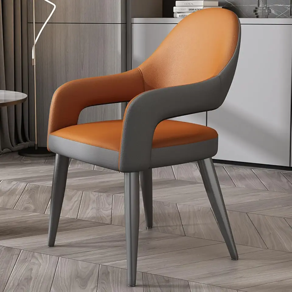 Contrast Color Dining Chairs Set of 4 Faux Leather Upholstered Casual ...