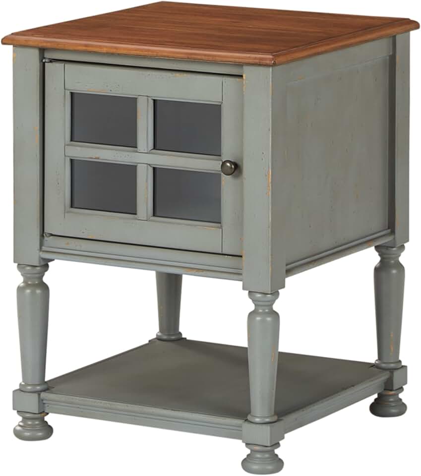 Mirimyn Farmhouse Accent Cabinet End Table, Gray & Brown - Arizona Outlet