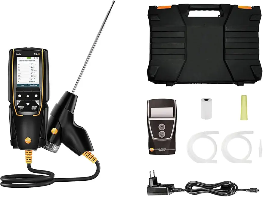 Testo Natural Gas Detector Set 310 II – Manometer for Temperature, Flue ...