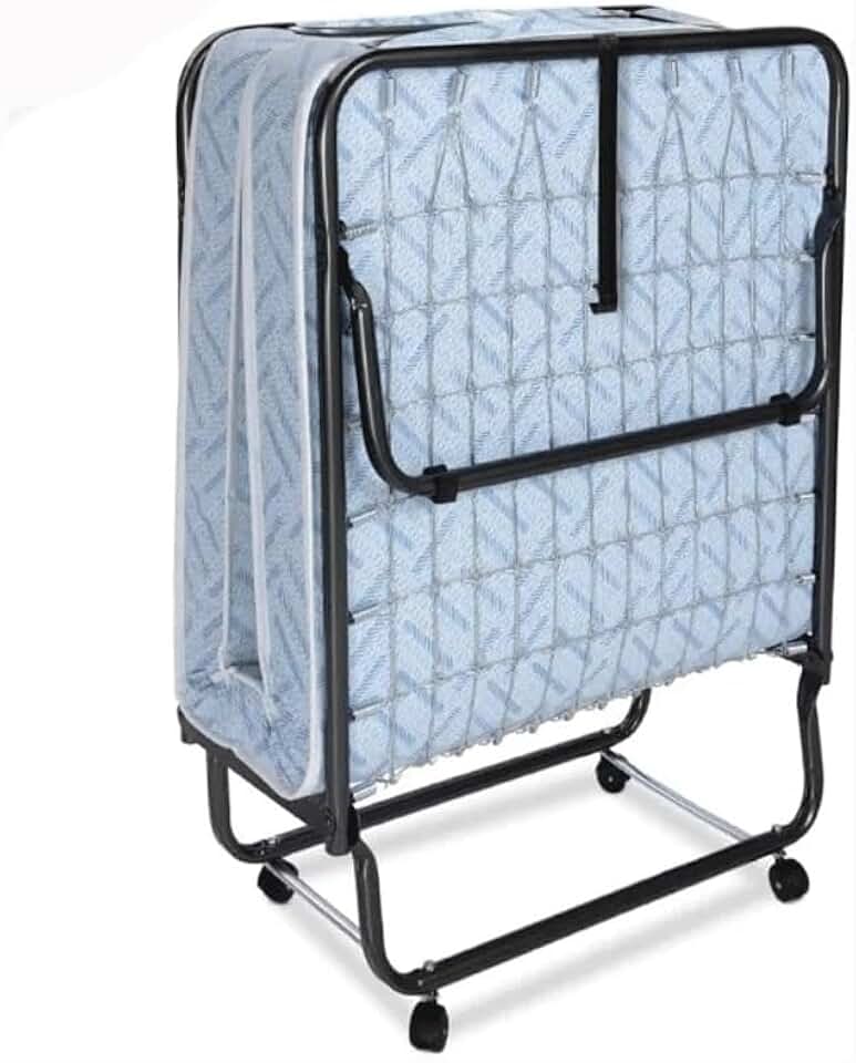 Lightweight Folding Cot with Mattress 31"x75" Portable Rollaway Bed ...