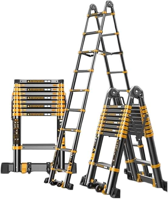 Multi-Purpose Telescoping Ladder,Portable Heavy Duty Aluminum Ladder ...