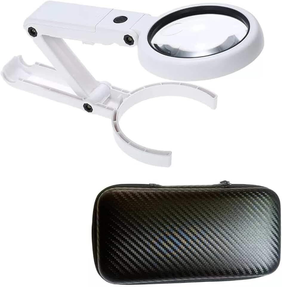 Folding Vertical with Light Reading Magnifying Glass Portable Hand-held ...