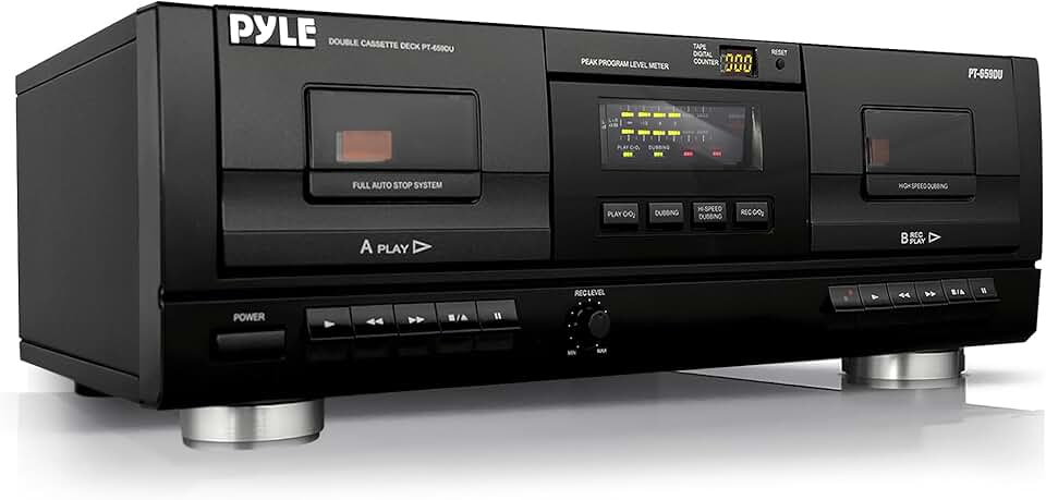 Dual Stereo Cassette Tape Deck - Clear Audio Double Player Recorder ...