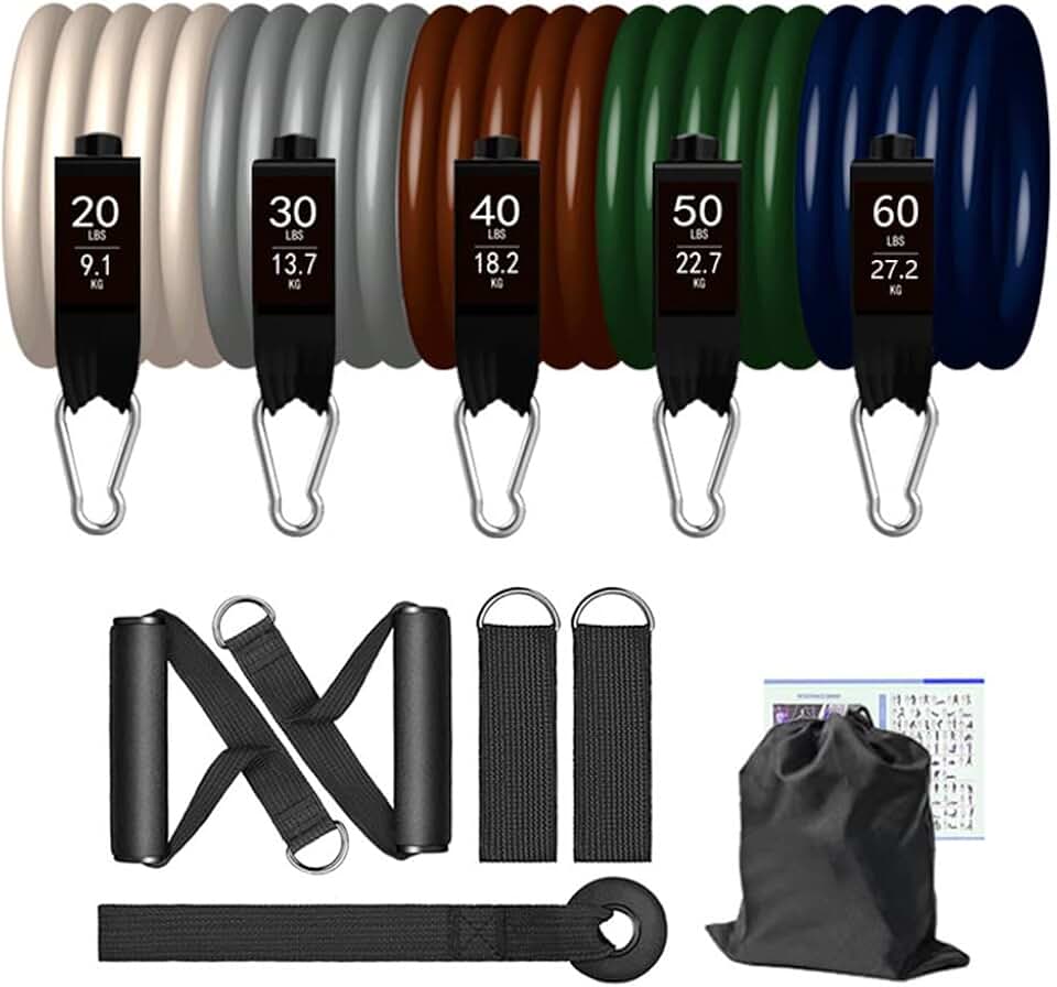 Workout Resistance Bands Yoga Elastic Band Upgrade Training Bar Set ...