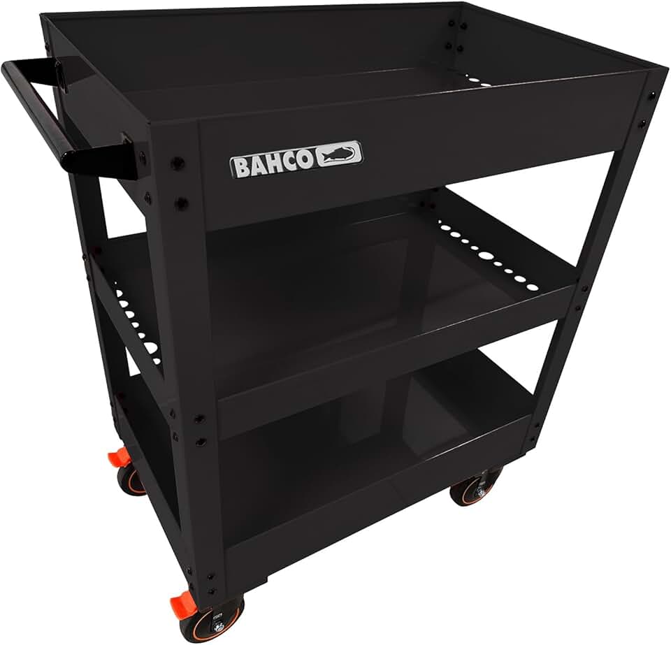 BAHCO BAH1470K2HDKPCN Roll Cart Deep Tray, High Grade Caster, Black ...