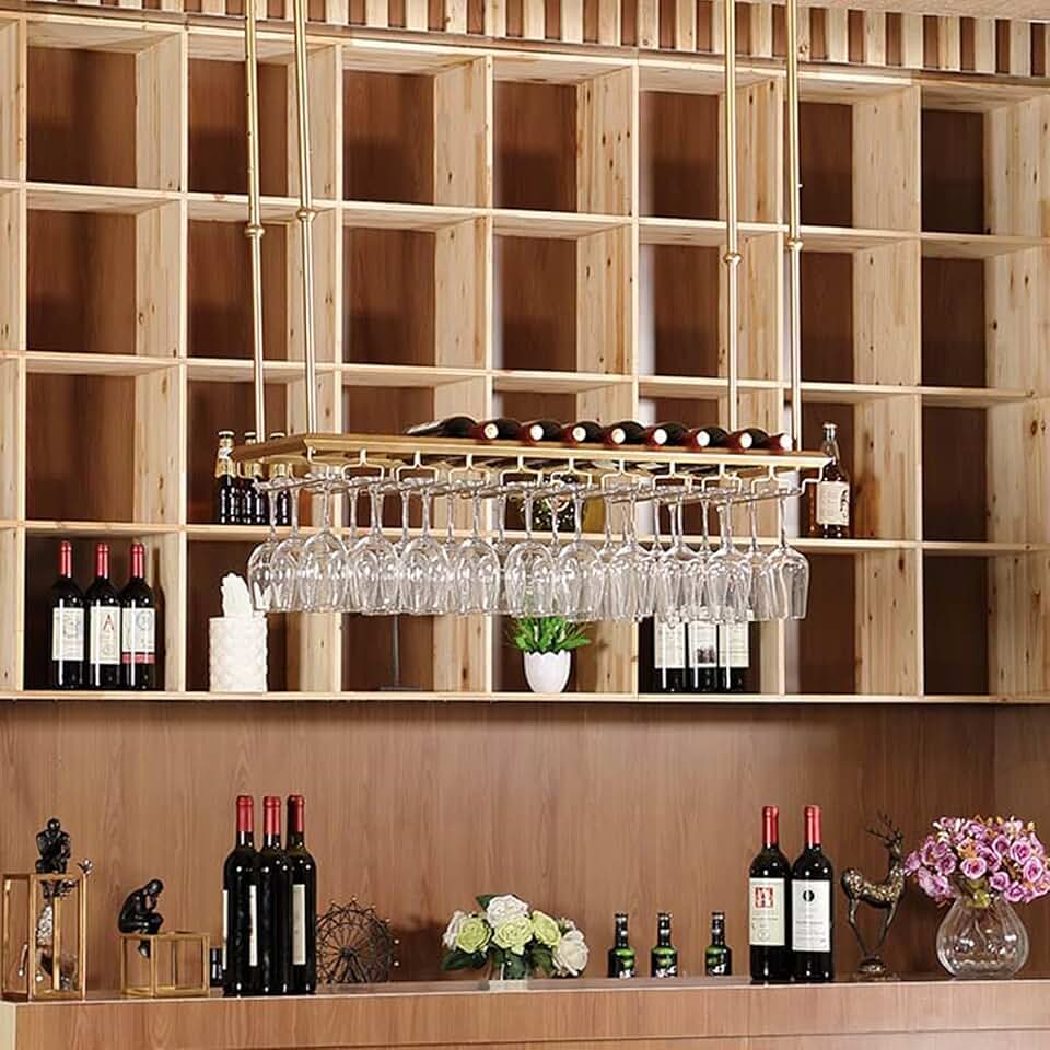 Wine Storage Display Racks, Ceiling Mounted Hanging Wine Bottle Holder ...
