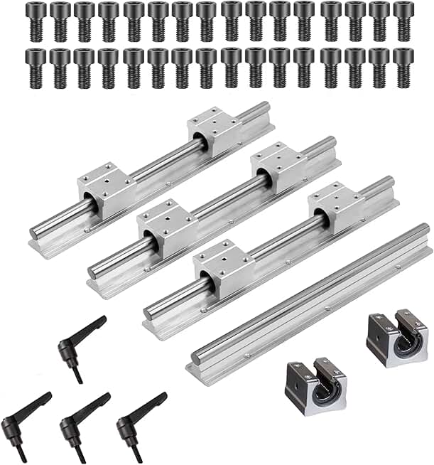 SBR16-13.78 inch / 350mm 4Pcs Linear Rail + 8Pcs 16mm SBR16UU Bearing ...