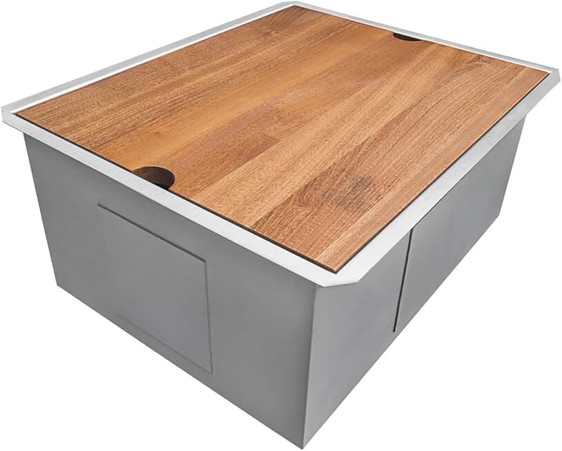 Ruvati 21-inch Workstation Bar Prep Undermount 16 Gauge Ledge Kitchen ...