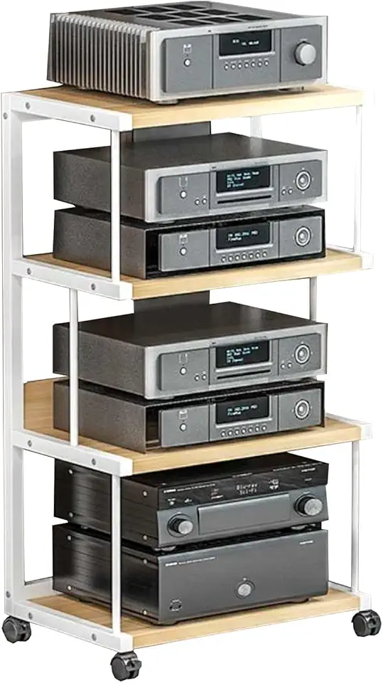 Media Storage Cabinet, Audio-Video Rack Stand, Design 4-Tier AV Media ...