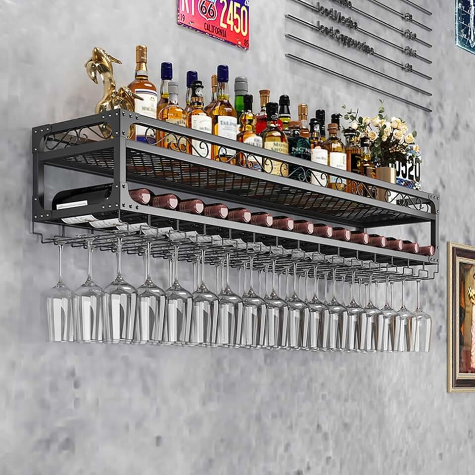 Wall Mounted Wine Rack,Bar Wine Rack,Industrial Wall Wine Racks for ...