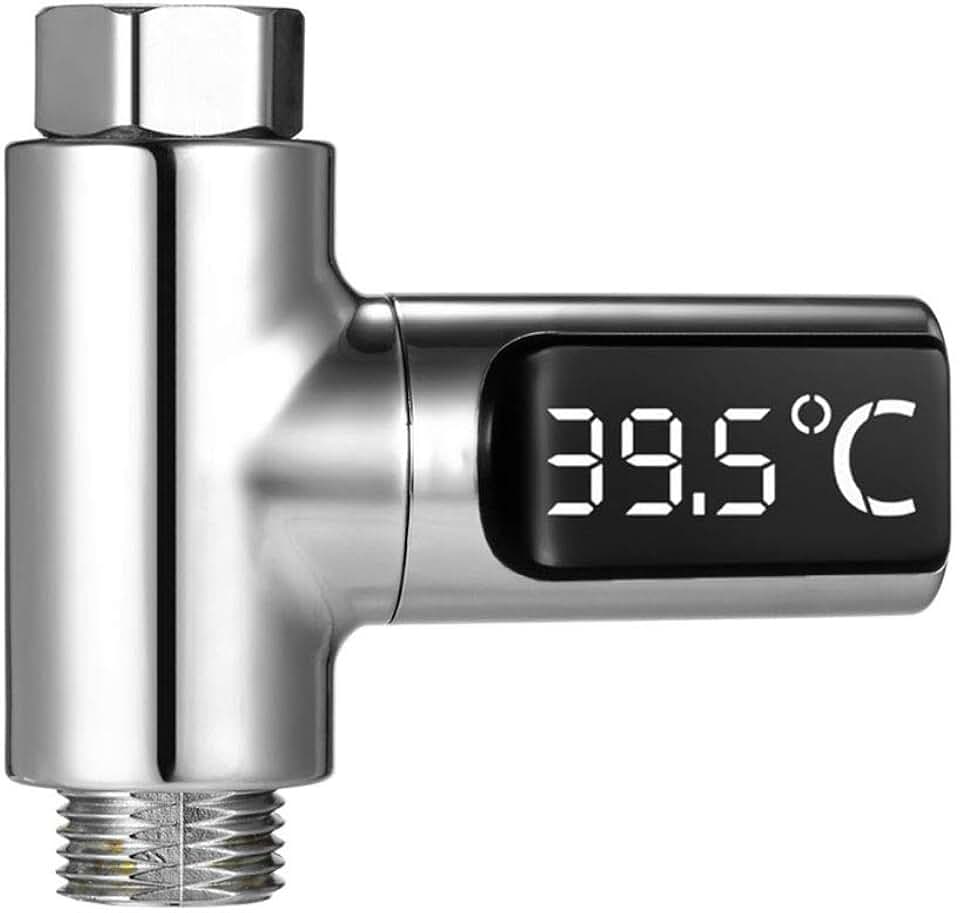 LED Display Water Shower Thermometer Self-Generating Electricity Water ...