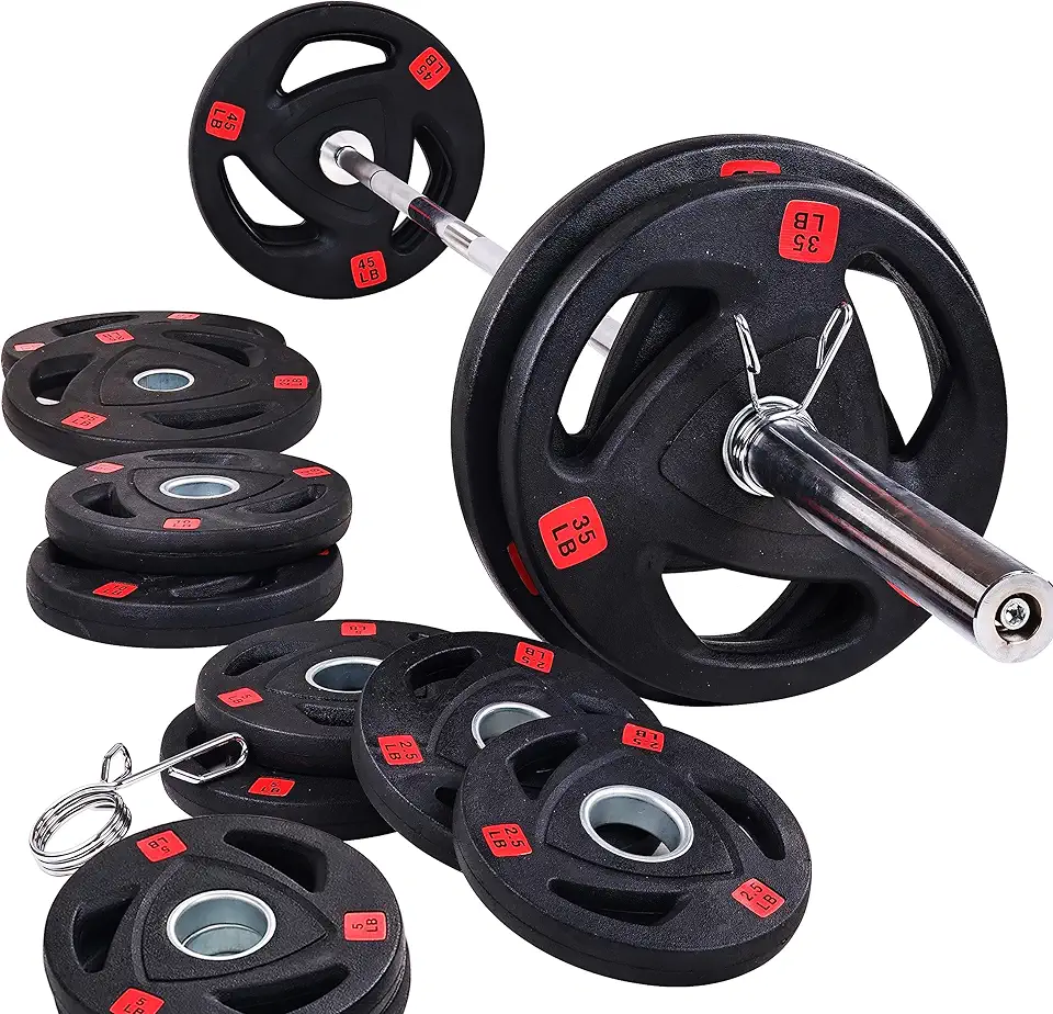 Signature Fitness Olympic 2-Inch Cast Iron Plate Weight Plate for ...