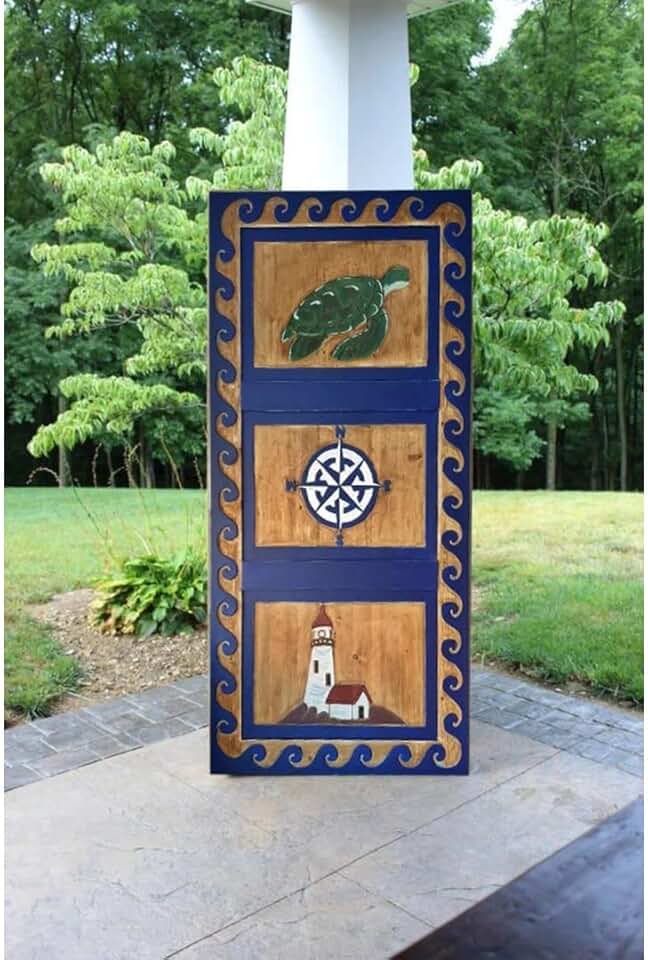 Hand-Carved Nautical Barn Door, Custom Size Exterior Interior Double or Single Sliding Doors ...