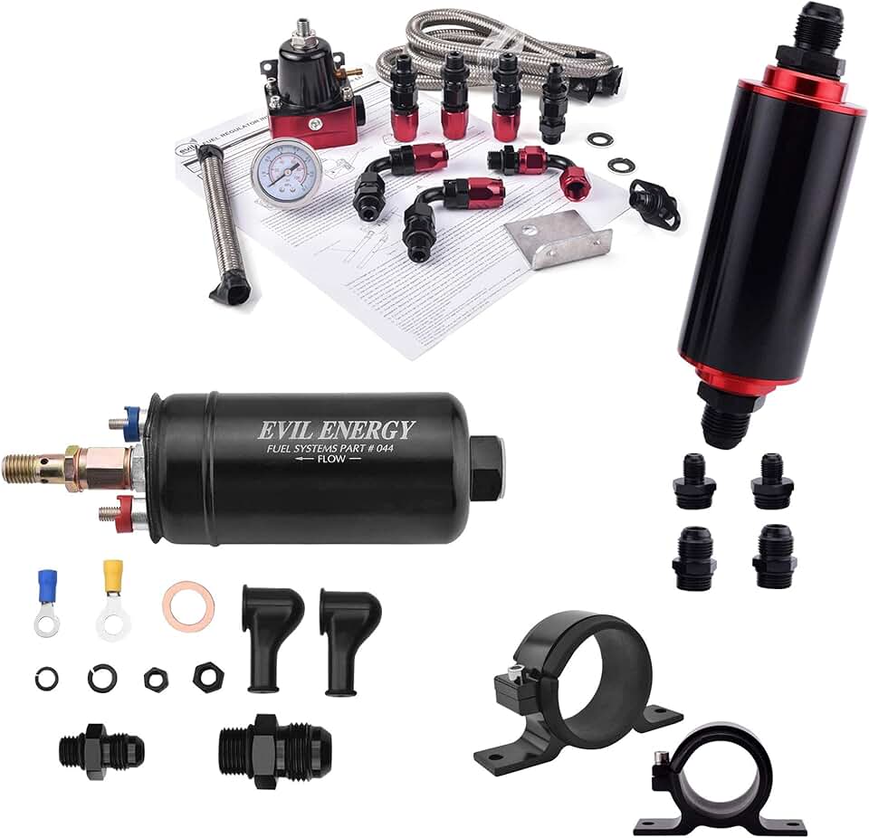 EVIL ENERGY EFI Fuel Pressure Regulator Bundle with External Fuel Pump ...