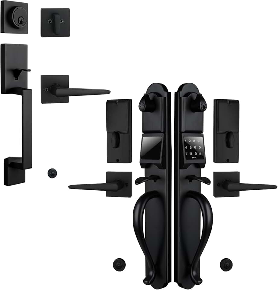 Keyless Double Door Handle Set & Keyed Front Door Lock Set - Costco Arizona