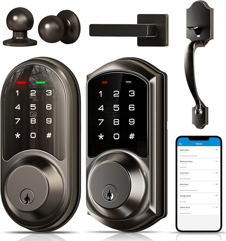 Veise RZ06C-VE06H Smart Door Locks with Handle Set Matte Black - Costco ...