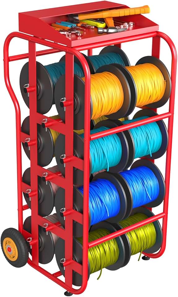 Wire Spool Rack,Cable Caddy,Portable Wire Holder for Efficient Cable ...
