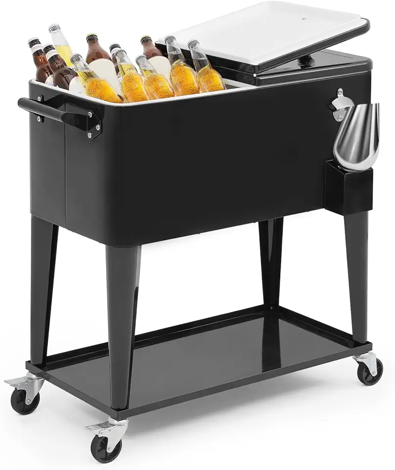 MADOG Modern Cooler with Wheels and Handle Outdoor Coolers for Patio ...