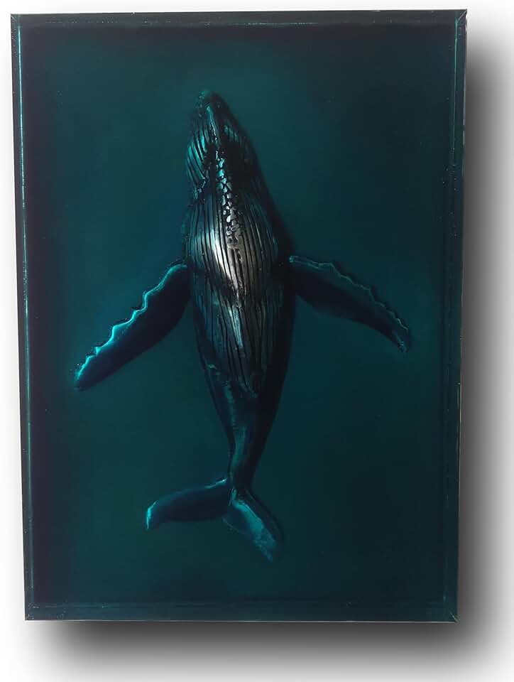 Ocean resin art, Ocean Whale Ocean whale made of metal, Epoxy resin ...
