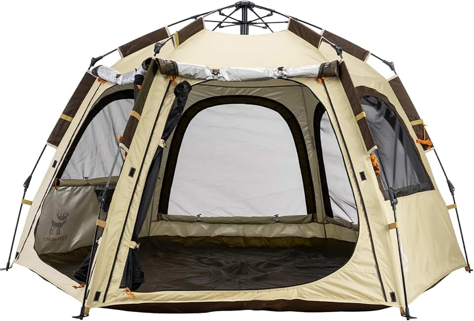 Tents for Camping 2 Person Waterproof Pop Up Camping Tent with Screen Porch 4 Ventilation Mesh ...