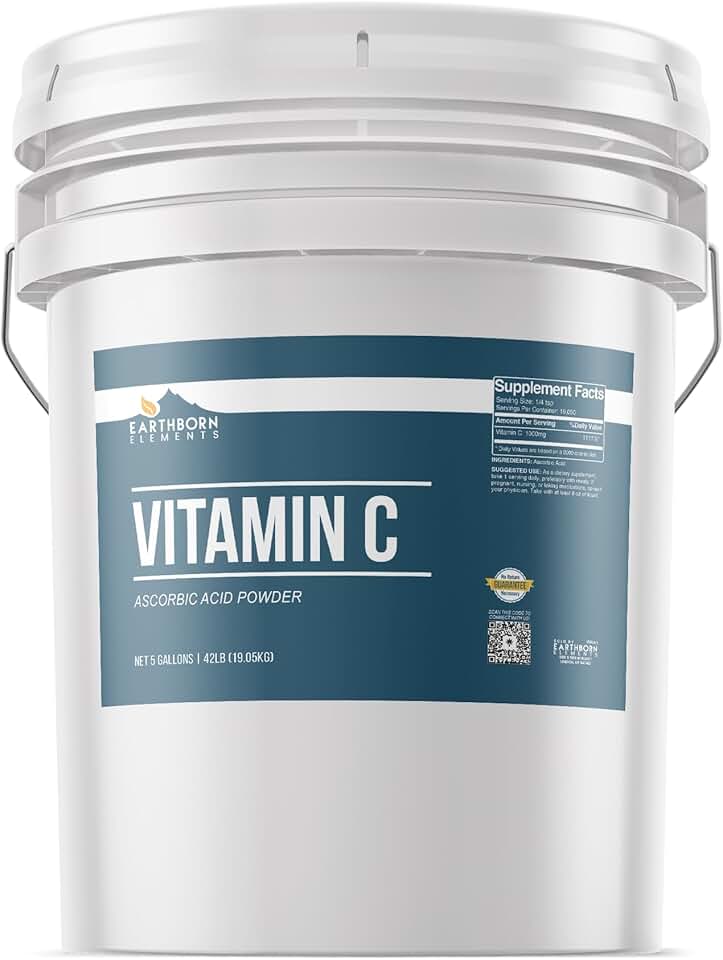 Earthborn Elements Vitamin C Powder (5 Gallon), Ascorbic Acid ...