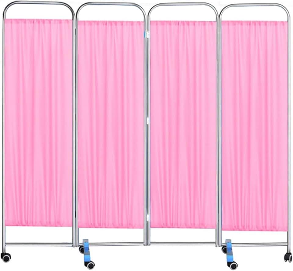 4 Panel Medical Privacy Partition, Folding Rolling Privacy Screen ...