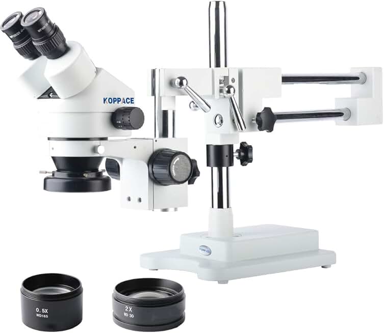3.5X-90X Binocular Stereo Microscope Double-Arm Boom Stand Mobile Phone ...