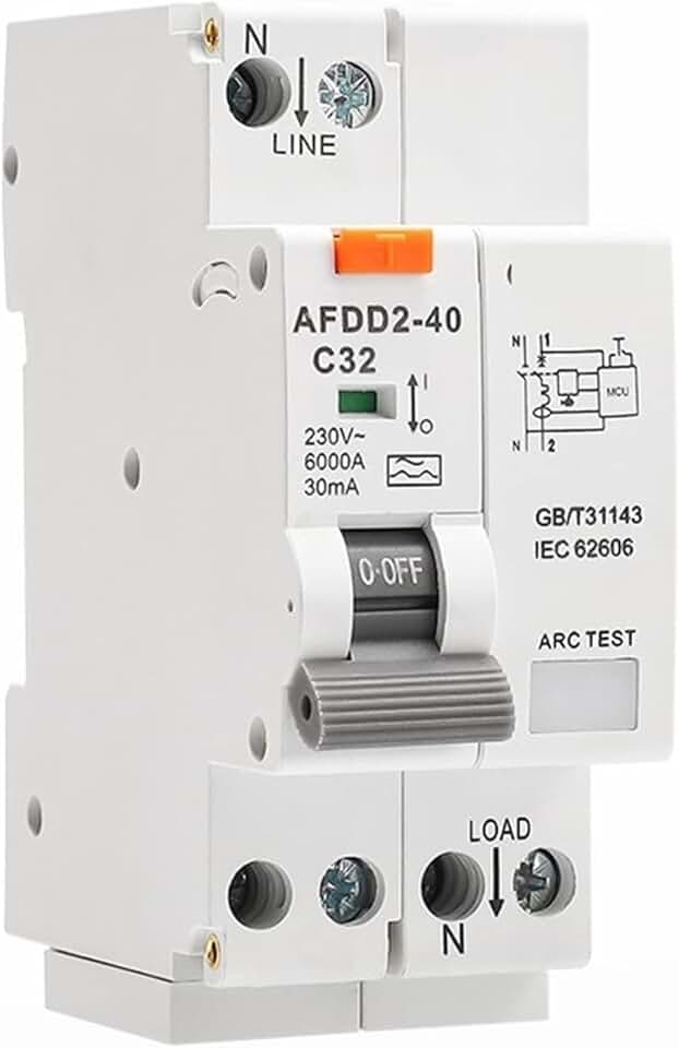 AFDD2-40 AFCI Arc Fault Detection Device Arc Monitoring AFDD+RCCB Type A 2P 40A 30mA 1Pcs (Size ...