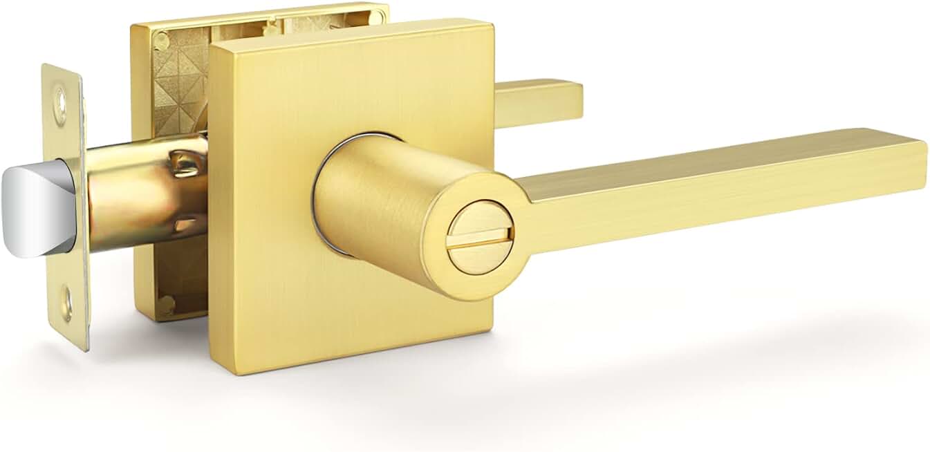 EHOMEWARE 10 Packs Gold Heavy Duty Door Handle Interior, Privacy Door ...