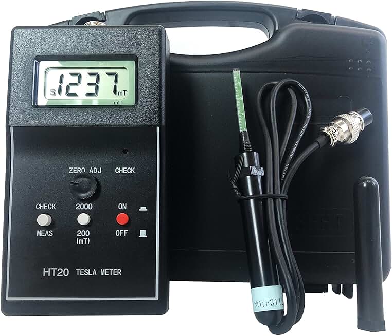 Digital Tesla Meter Teslameter Gaussmeter Surface Magnetic Field Tester ...