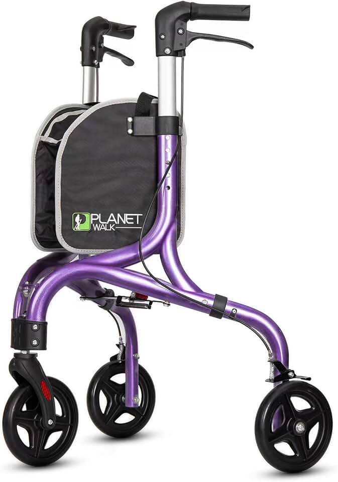 Planetwalk Premium 3 Wheel Rollator Walker for Seniors - Ultra Lightweight Foldable Walker for ...