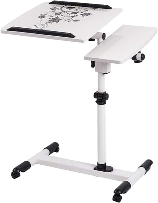 Overbed Table Side Table Computer Desk Moveable Height Adjustable ...