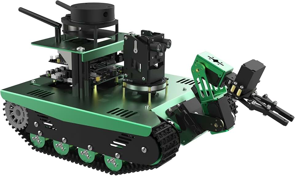 Yahboom Transbot II Adults Robot Chassis Kit with High Definition Camera and 3-DOF Robotic Arm ...