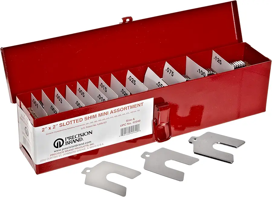 Precision Brand 130 Piece Size A 2" x 2" Stainless Steel Slotted Shim ...