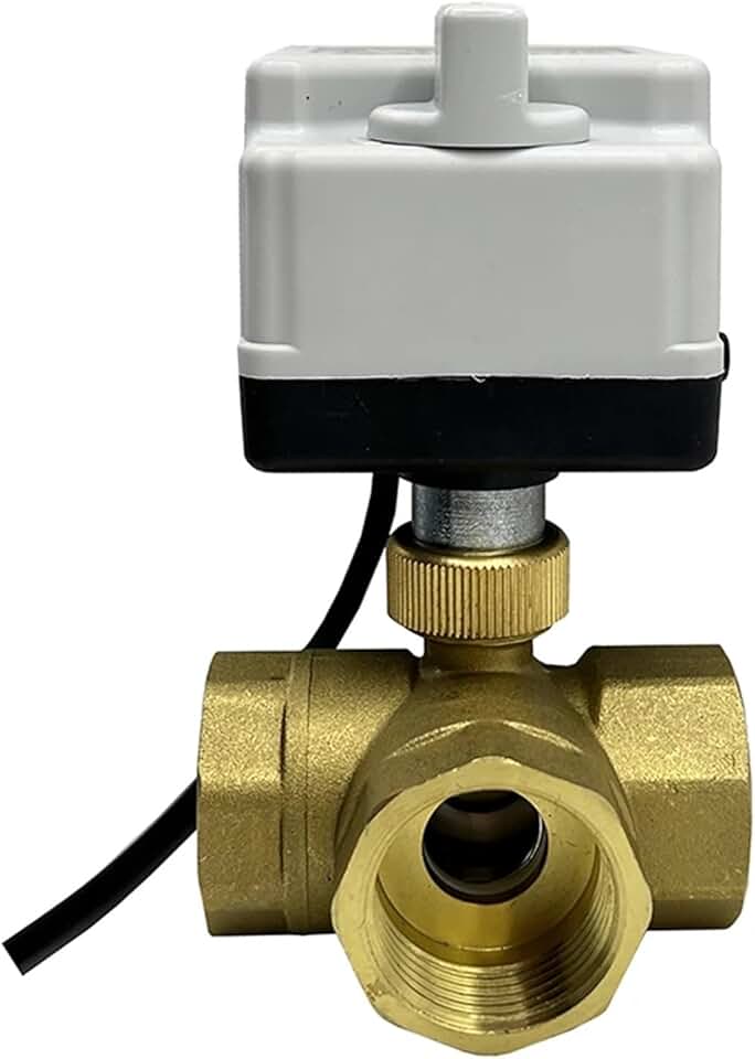 1/2 3/4 1 Inch 3 Way Brass Motorized Ball Valve With Manual Switch 220V 12V 24V Electric Ball ...
