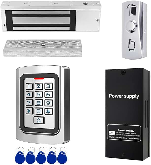 Door Access Control System 1200lb Electric Magnetic Door Lock Kit Waterproof Keypad ID Card ...