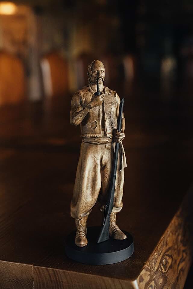 12.60" Handcrafted Wooden Cossack with Rifle Statue - Premium Beech ...