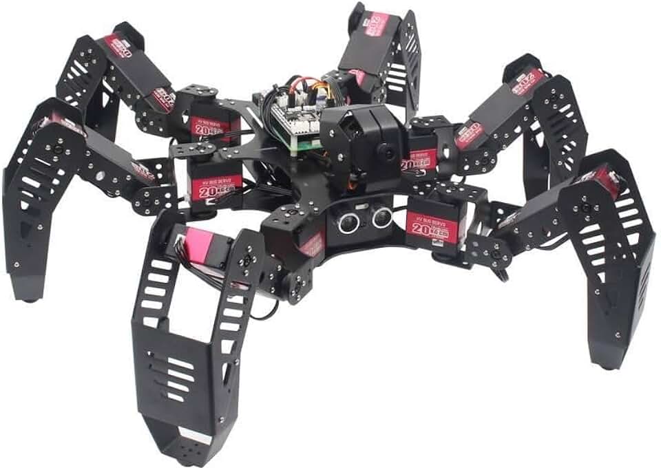 Hexapod Spider Robot Kit Raspberry Pi 4B DIY Educational Tool, fully opened 24*15.75*27.5 inches ...