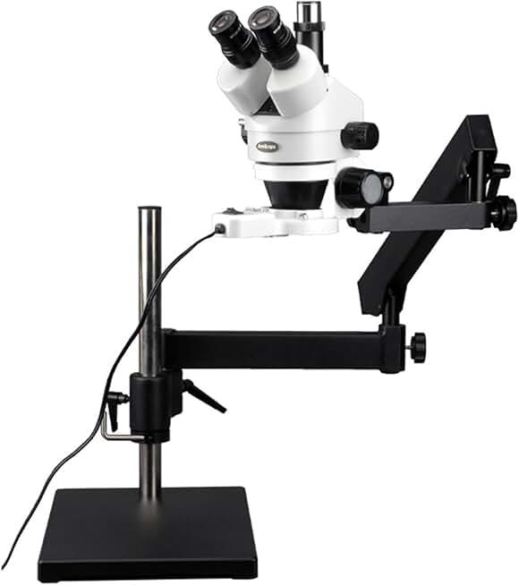 AmScope SM-7TX-FRL Professional Trinocular Stereo Zoom Microscope ...